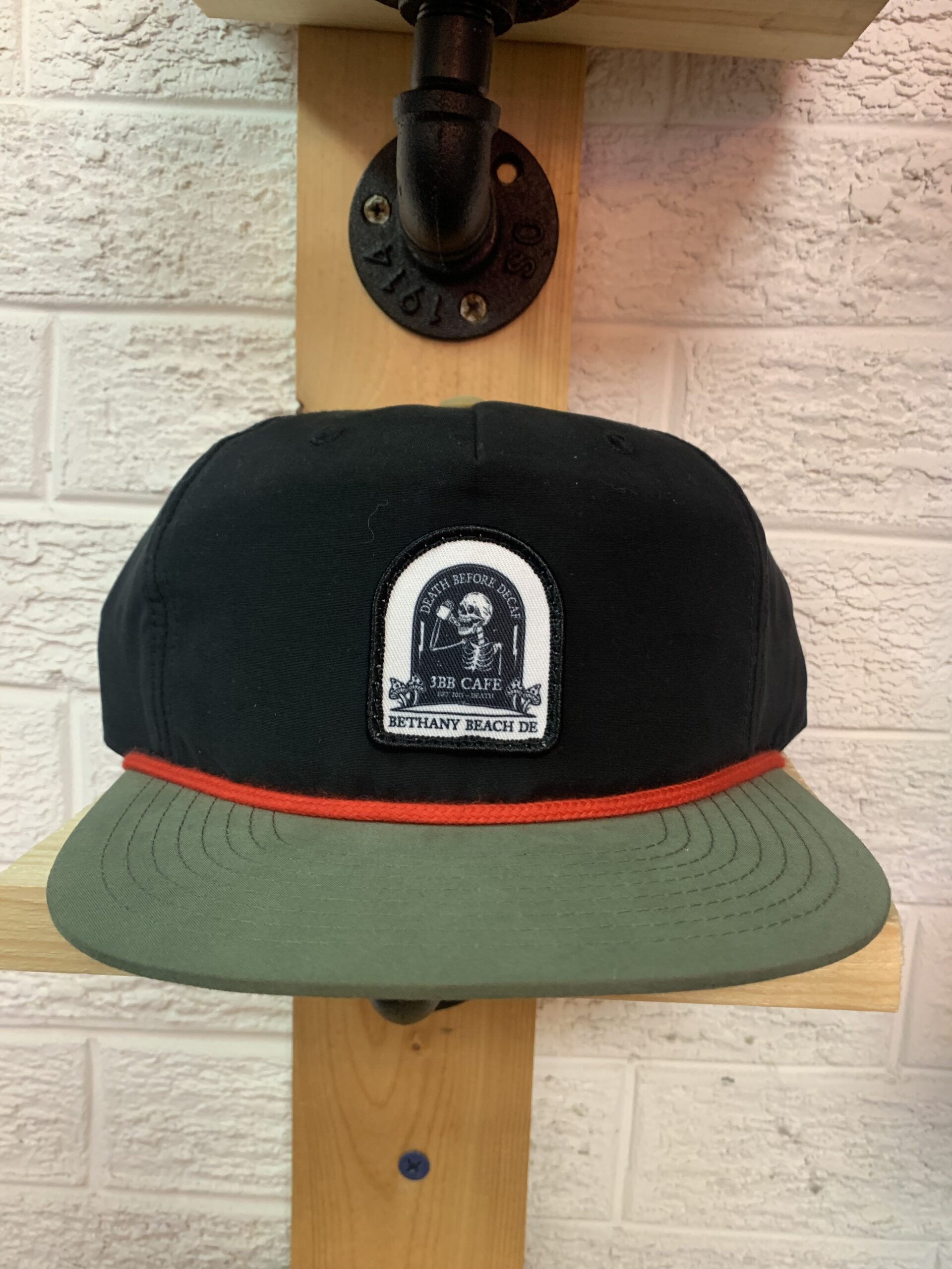 Surfer Hat - Green and Black - Tombstone Patch - 3BB Cafe