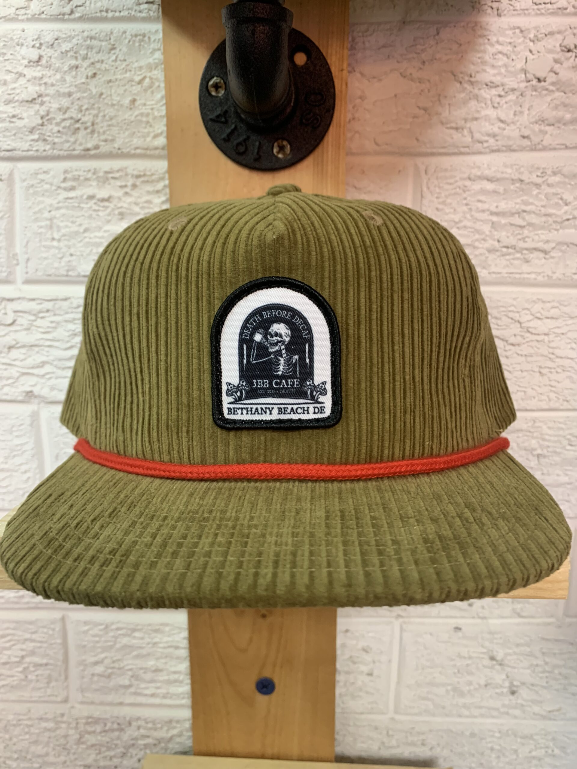 Surfer Hat - Olive Green Corduroy - Tombstone Patch - 3BB Cafe